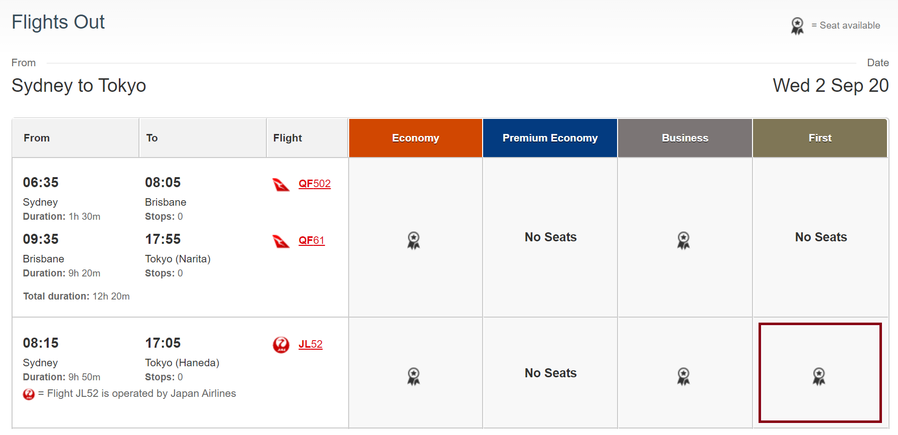 Book Japan Airlines Sydney-Tokyo first class with Qantas Points ...